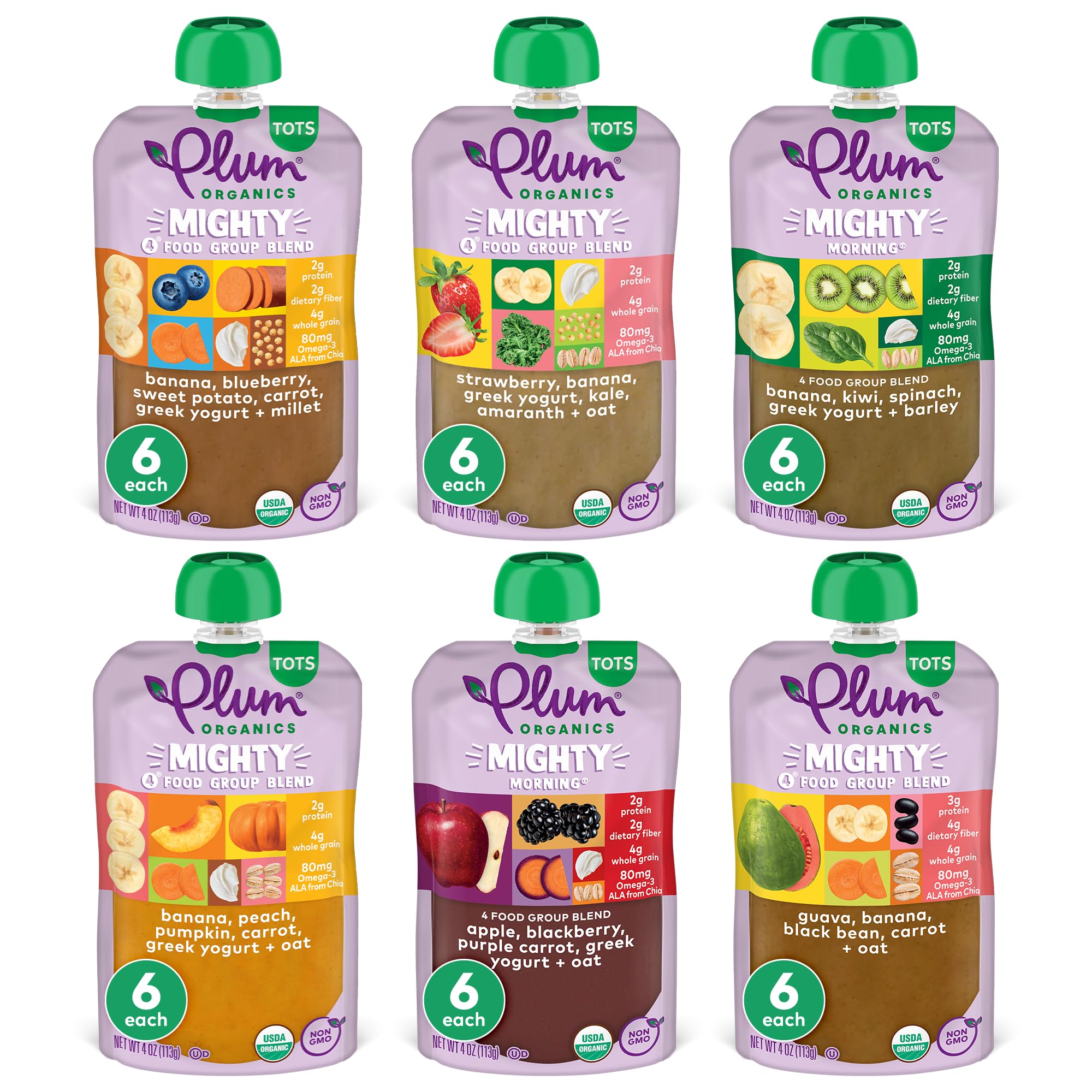 Amazon.com: Plum Organics Tots Baby Food Meal Variety Packs - Mighty 4 ...