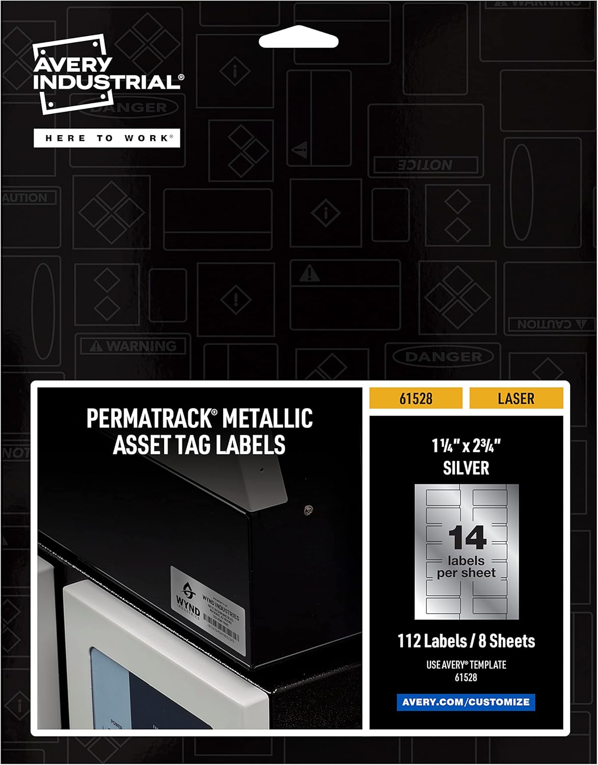 Avery PermaTrack Metallic Asset Tag Labels for Laser Printers, 1-1/4" x ...