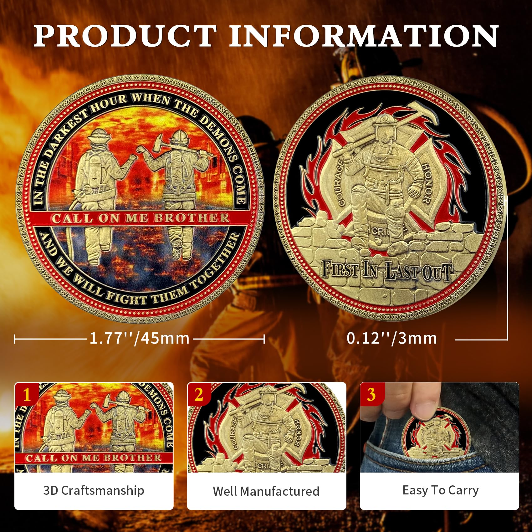 Snapklik.com : Firefighter Challenge Coin First Responder Hero Fireman ...