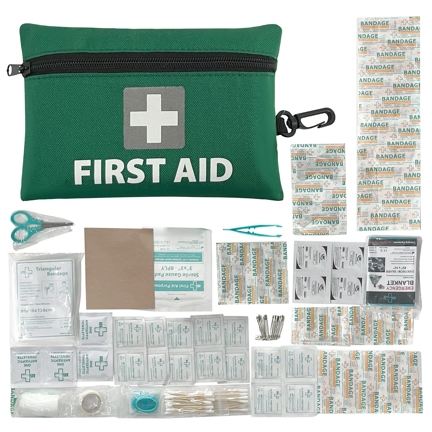 Clevinger Mini First Aid Kit, 92pcs Small First Aid Kit - Includes ...