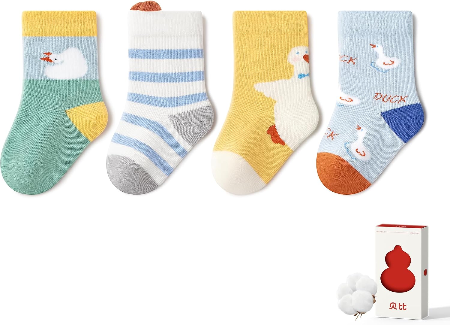 Amazon.com: Beibi 4 PCS Newborn Baby Crew Socks, Preemie Toddler ...