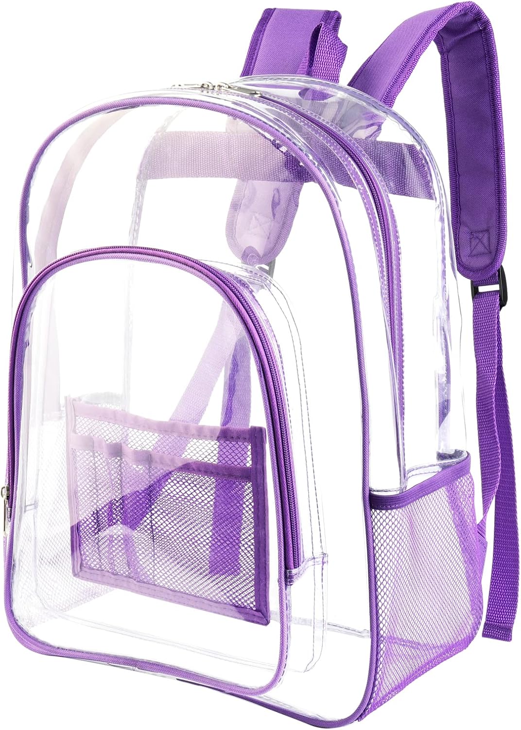 Amazon.com | Purple Clear Backpack See Through Heavy Duty Transparent ...