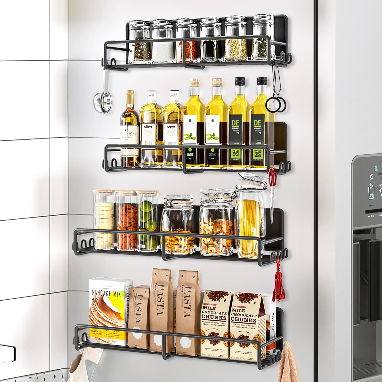 Amazon.com: LokRoad Magnetic Storage Shelf Refrigerator Spice Rack ...