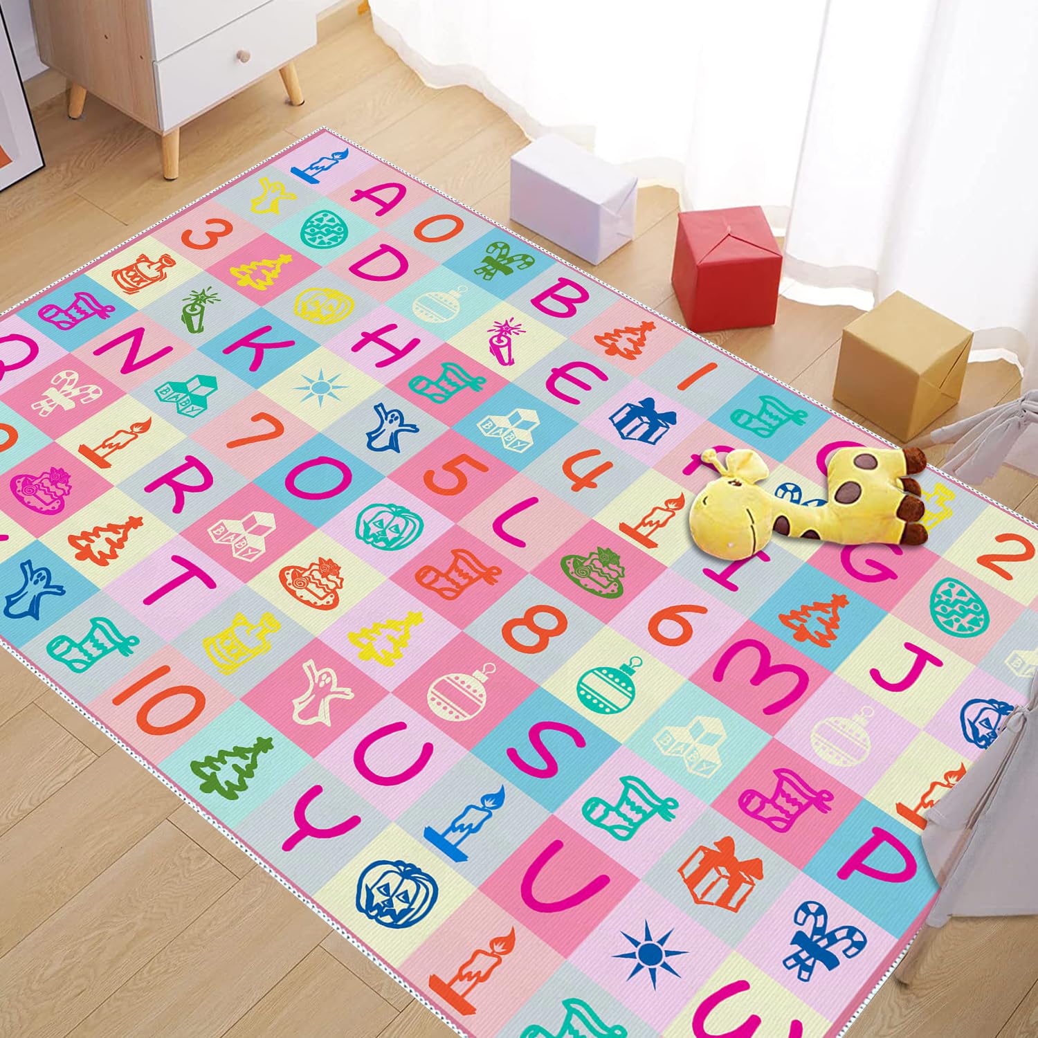Amazon.com: Sejiarep Kids Number Alphabet Game Rug - ABC Educational ...