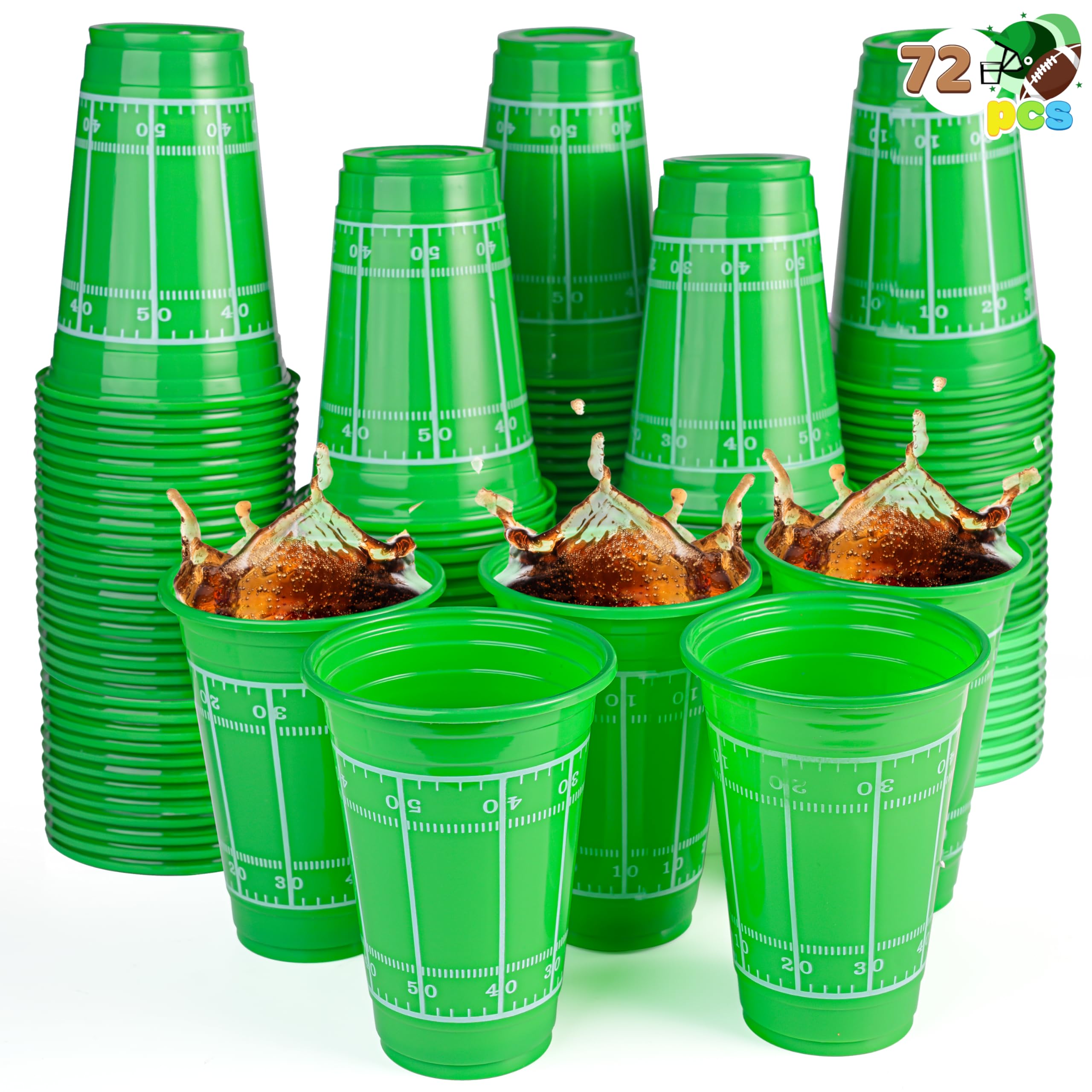 Amazon.com: JOYIN 72 Pcs Football Party Plastic Cups, 16oz Disposable ...