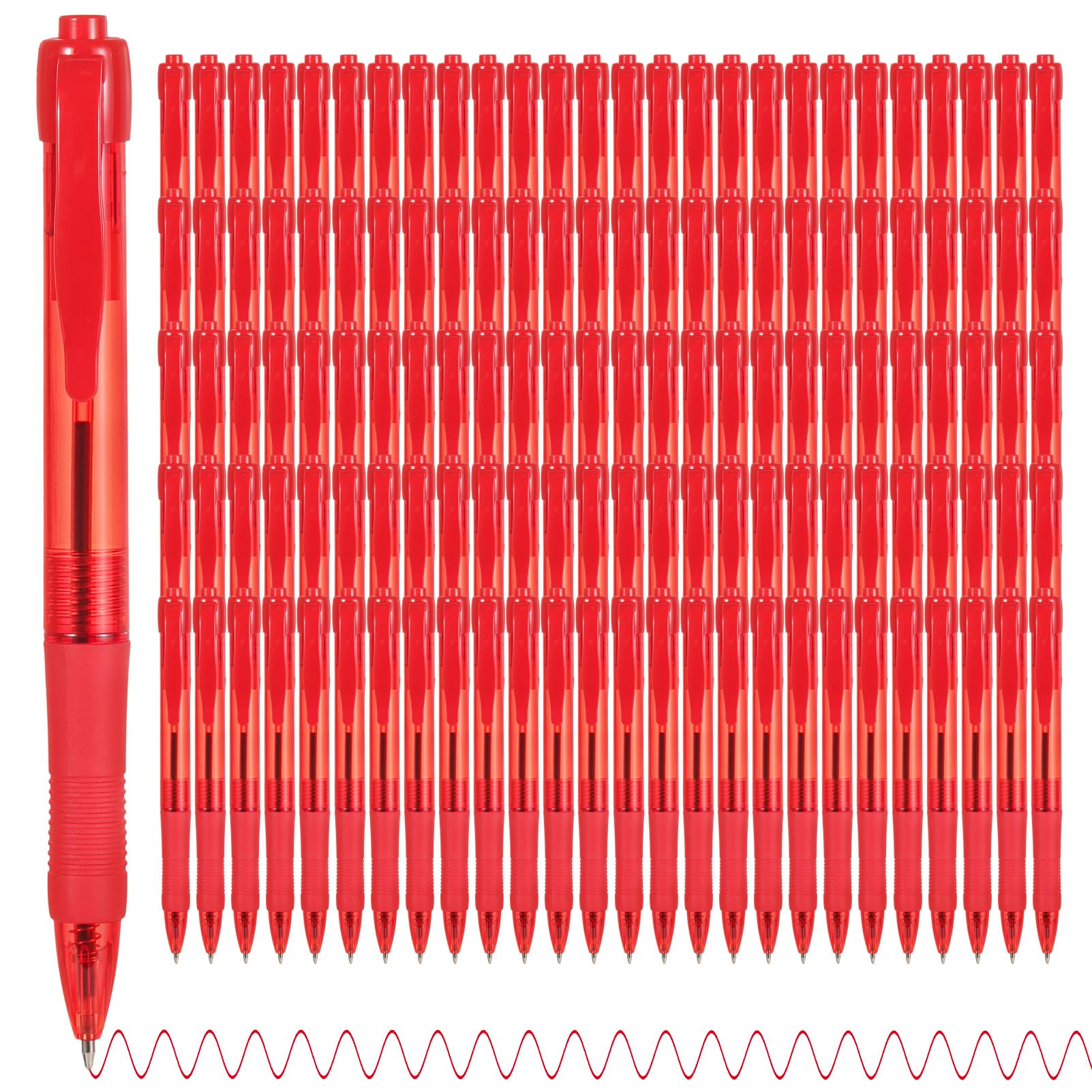 Amazon.com : deegtran Pens Bulk, 100 Pack No Bleed Red Ink Click Pens ...