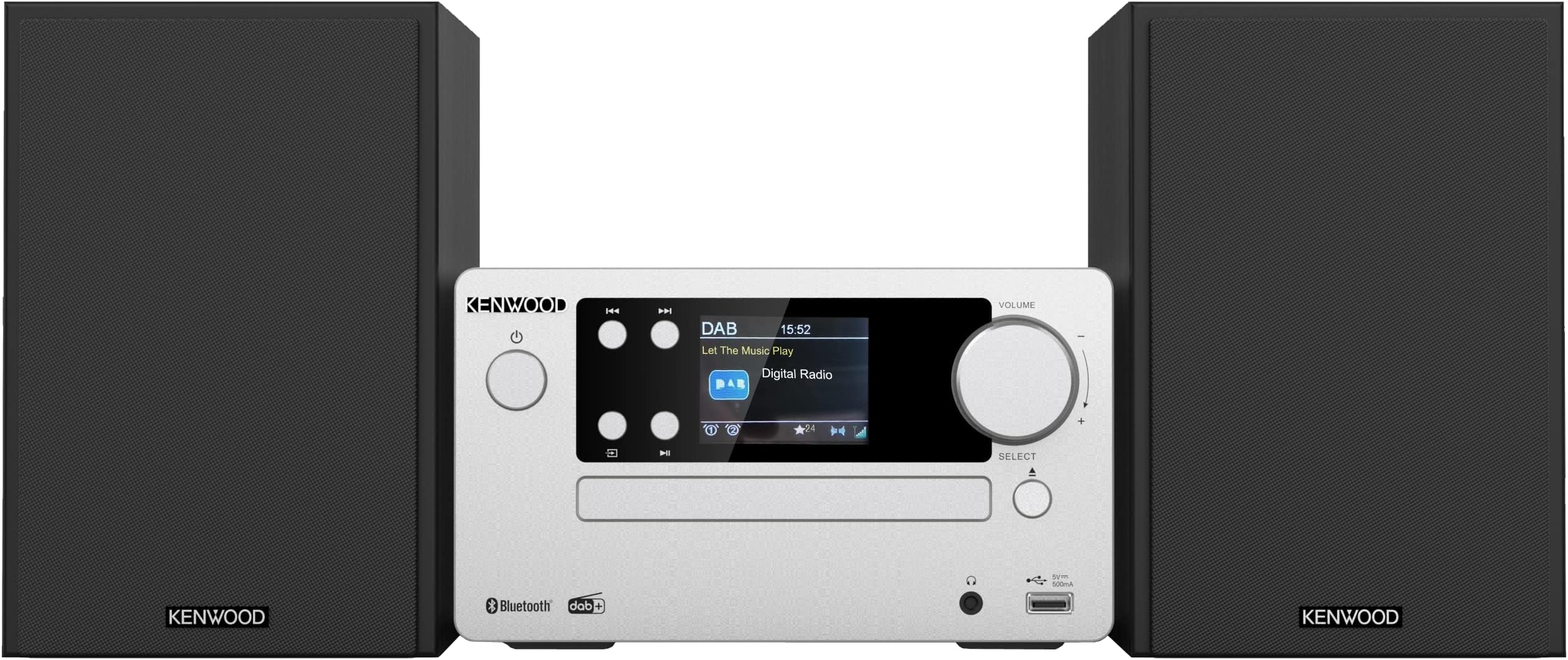 KENWOOD M-725DAB-S Micro Hi-Fi System with DAB+, CD, USB, Bluetooth and ...