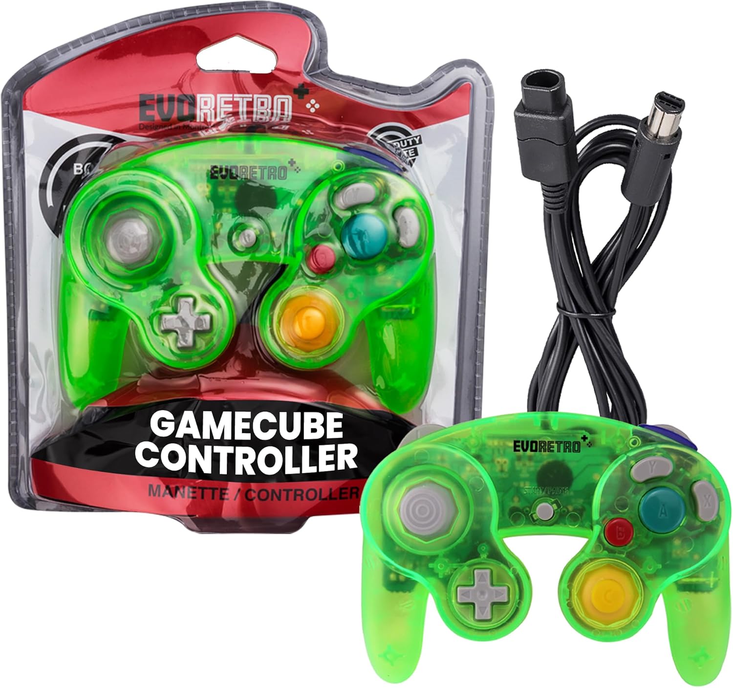 GameCube Controller and 6ft Extension Cable Set Compatible for Nintendo ...