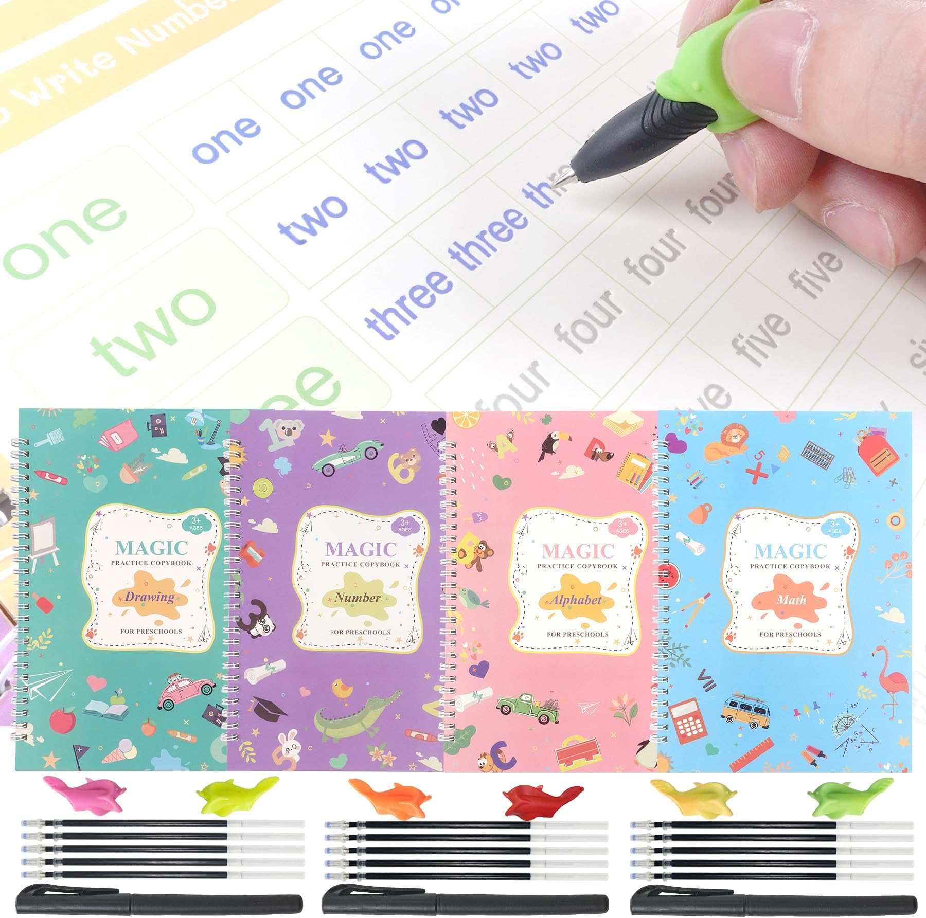 Amazon.com: Preschool Grooved Handwriting Book for Kids,Reusable ...