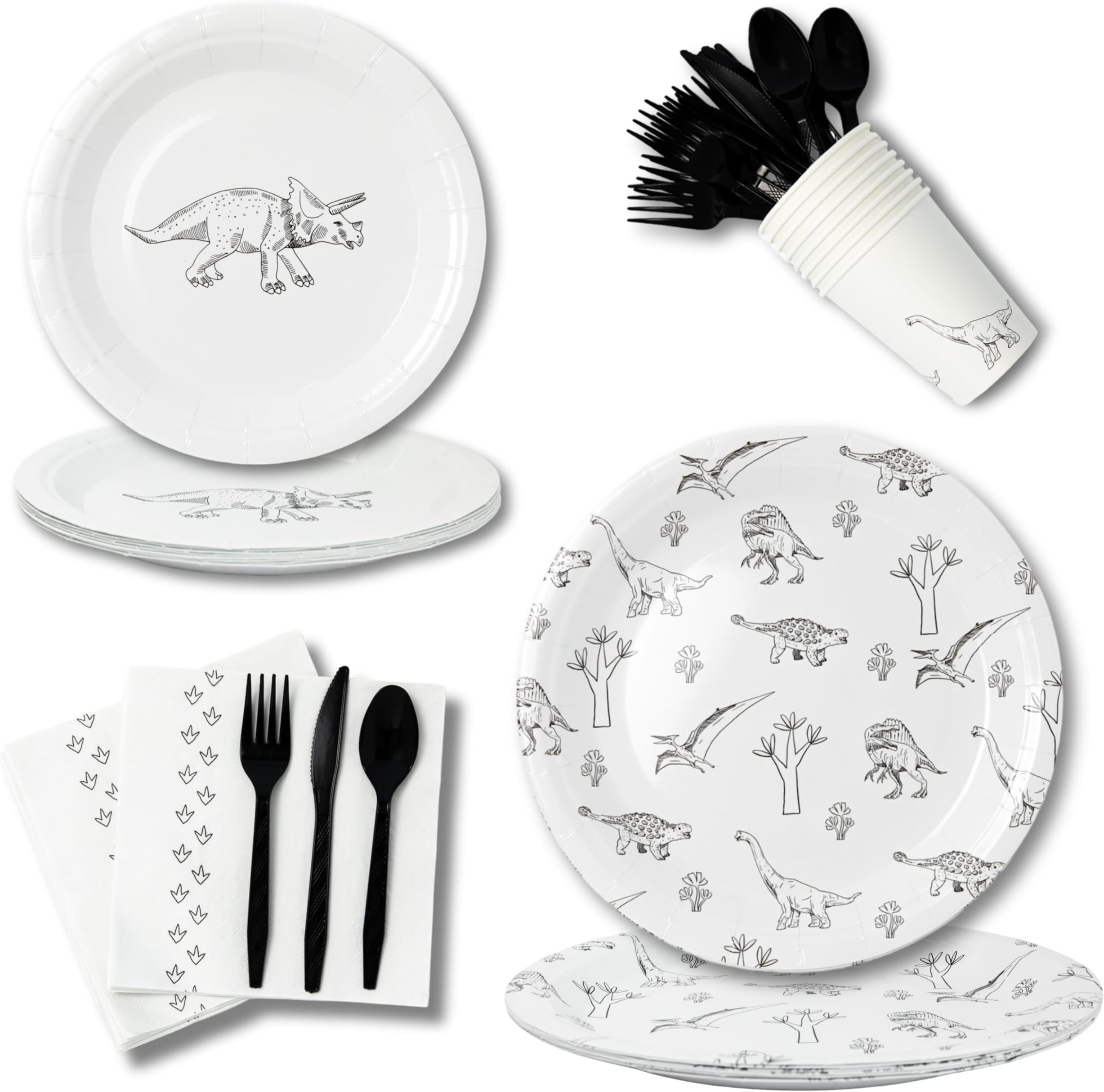 Amazon.com: Modern Dinosaur Party Plates Kids Birthday, Baby Shower ...