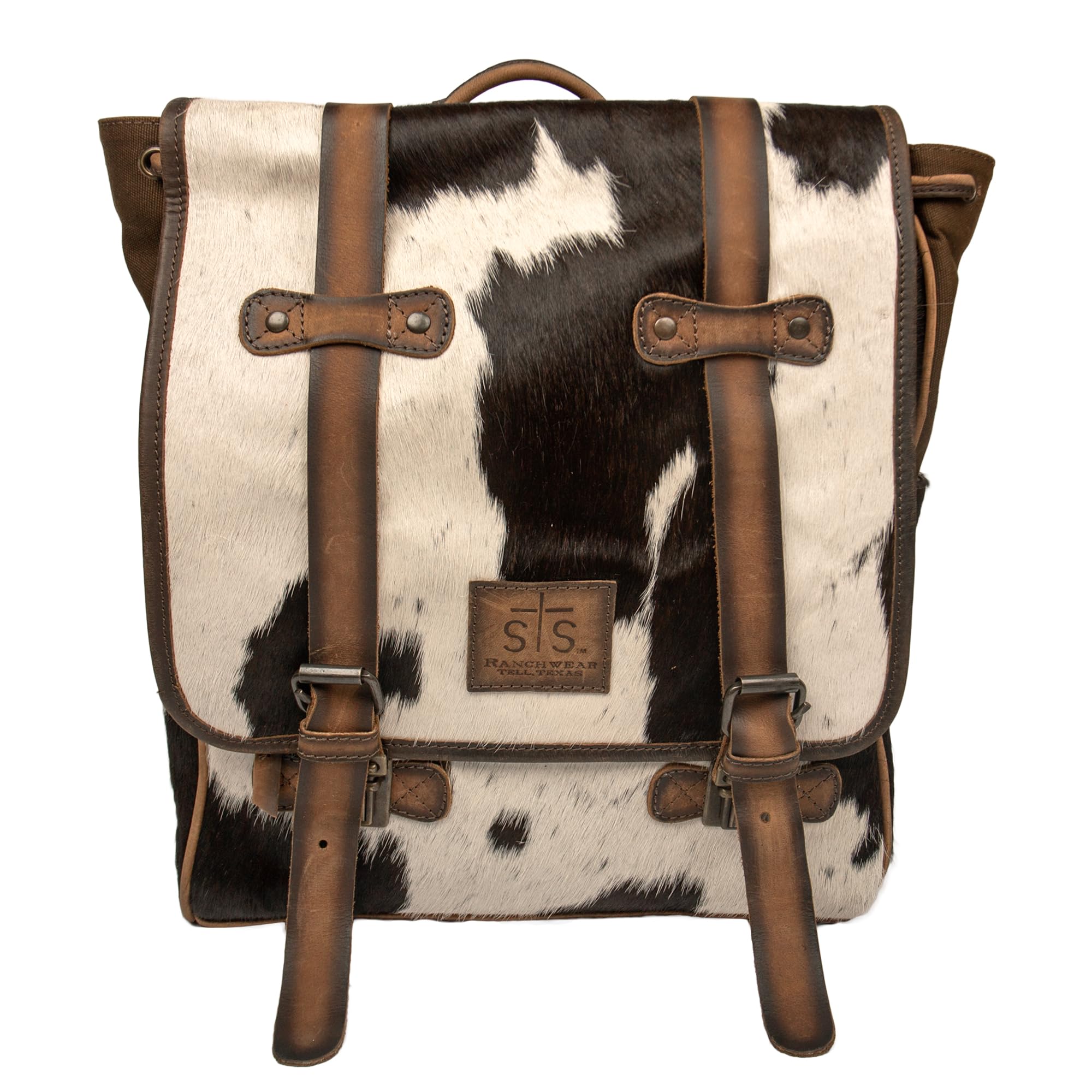 Amazon.com | STS Ranchwear Cowhide Knapsack Cowhide/Tornado Brown One ...