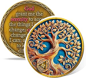 Amazon.com: Tree of Life 20 Year Sobriety Coin, Recovery & Growth AA ...