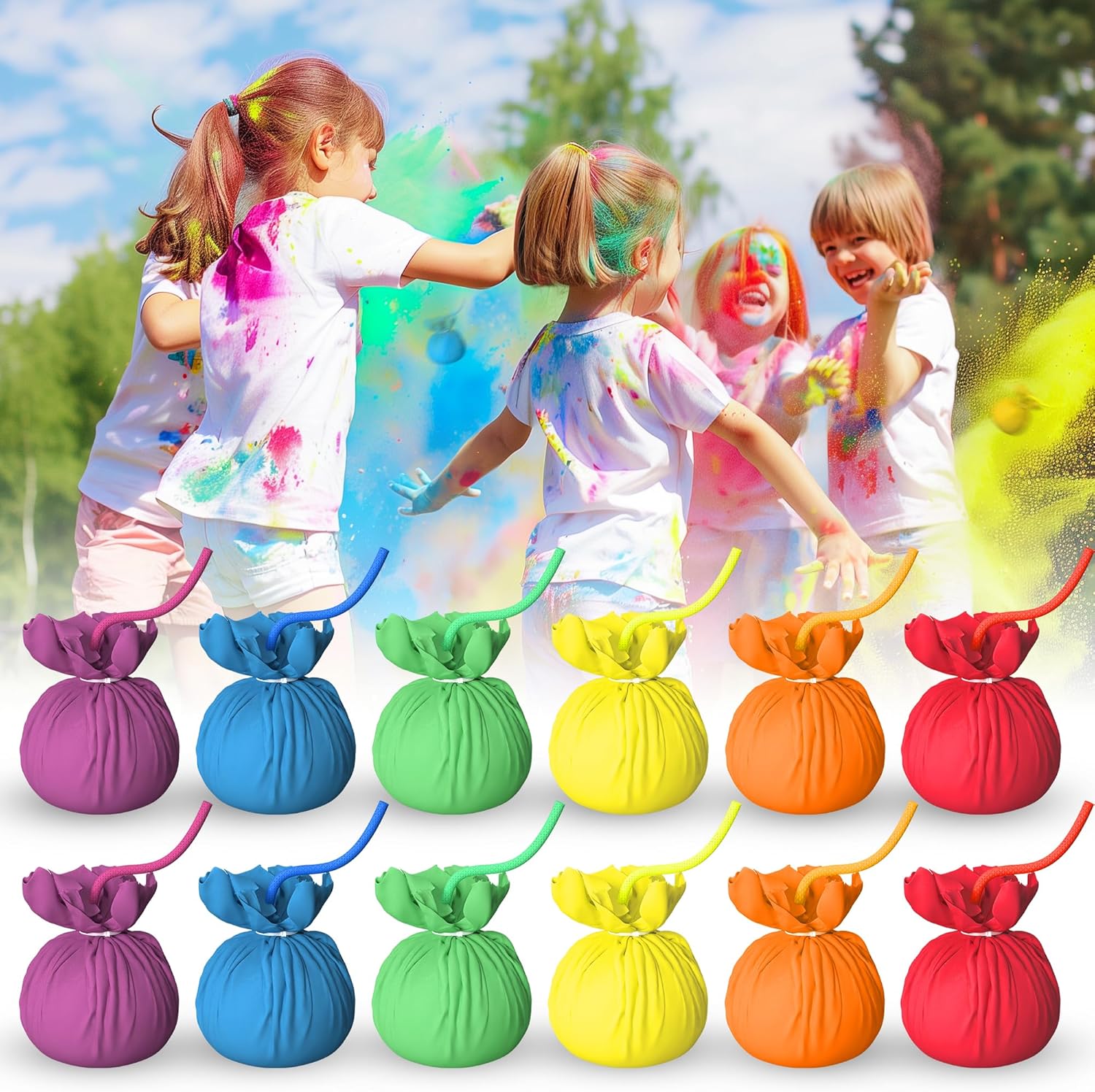 Amazon.com: POPUPARTY 12 Packs Color Powder Balls - Vibrant Colors ...