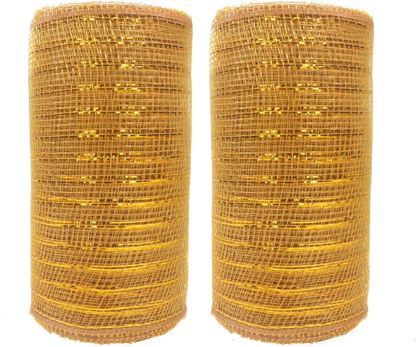 Amazon.com: JStnana 2 Rolls Gold Mesh Ribbon for Wreath Crafts, 6 Inch ...