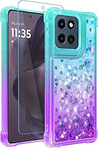 Amazon.com: Guzhthi for Moto G Stylus 5G 2025 Case Clear Glitter Flowing Liquid Quicksand ...