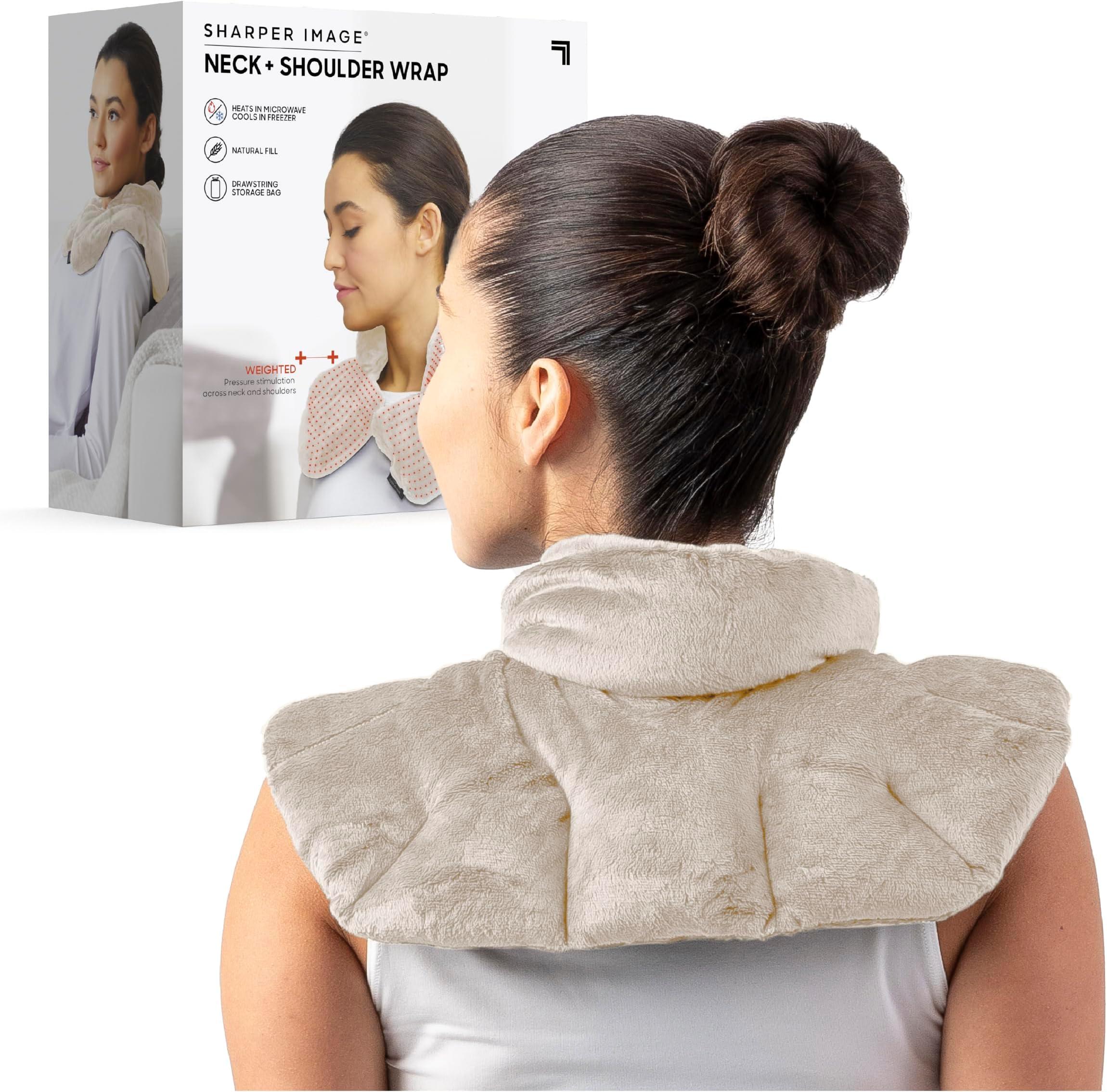 Amazon.com: Sharper Image Unscented Heated Neck & Shoulder Wrap ...