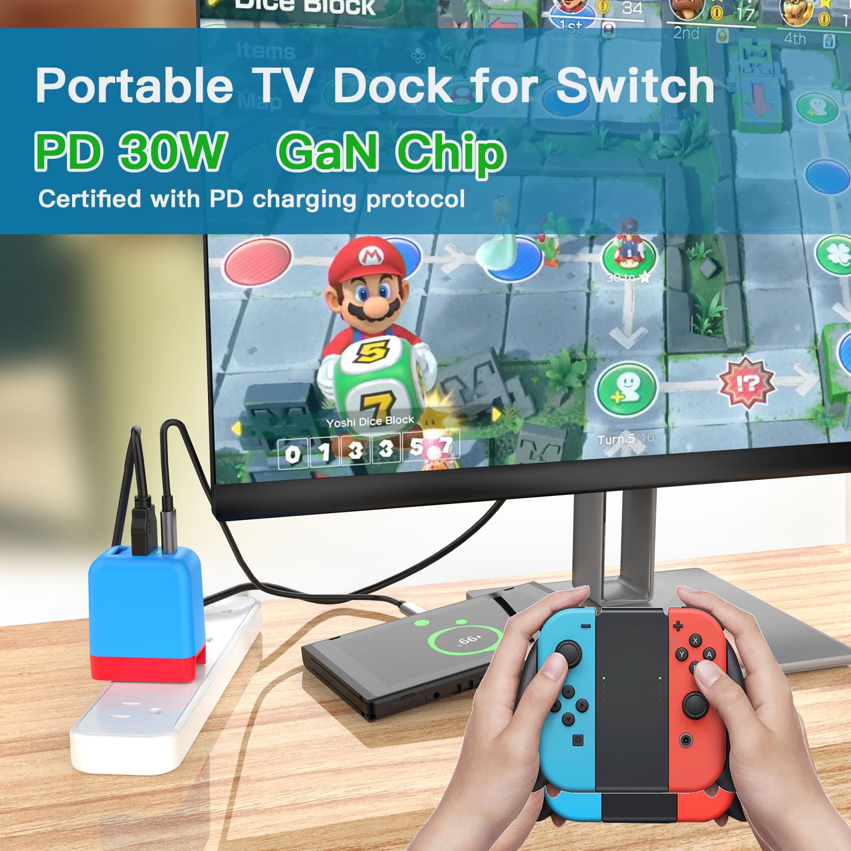 Snapklik.com : Switch Dock Charger For Nintendo Switch, Mirabox 30W ...