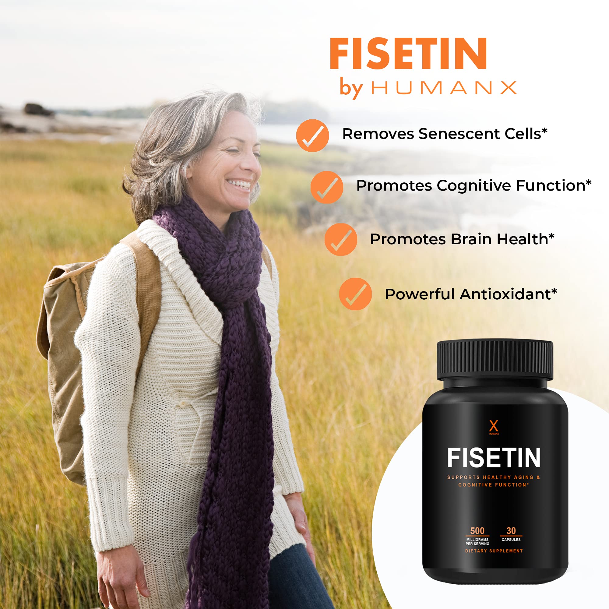 Buy Fisetin 500mg - 98% Pure Fisetin Supplement (Similar to Apigenin ...