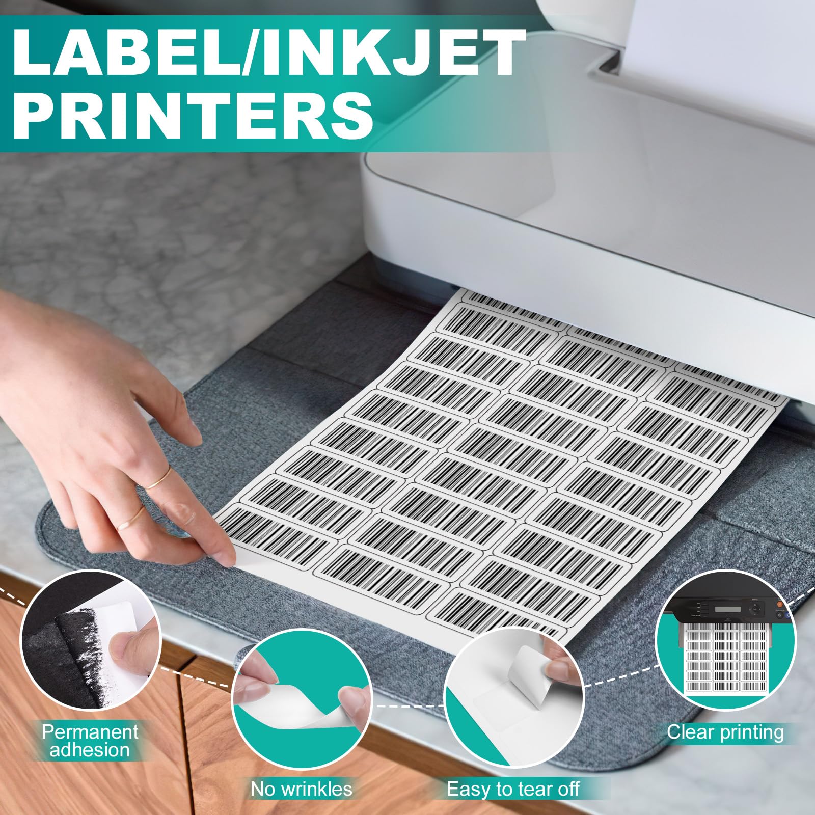 Snapklik.com : Colemoly Address Labels 1x2-5/8 Stikcer Paper 30-UP 250 ...