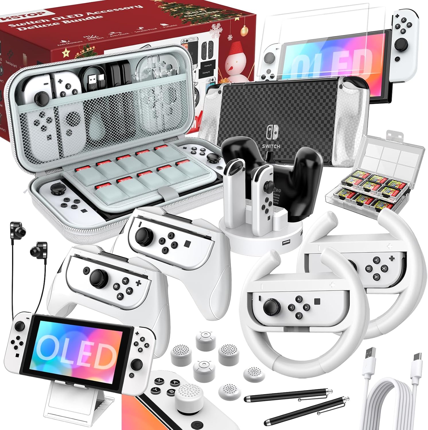 HSTOP Switch OLED Accessori per Nintendo Switch OLED,27 in 1 Accessori ...