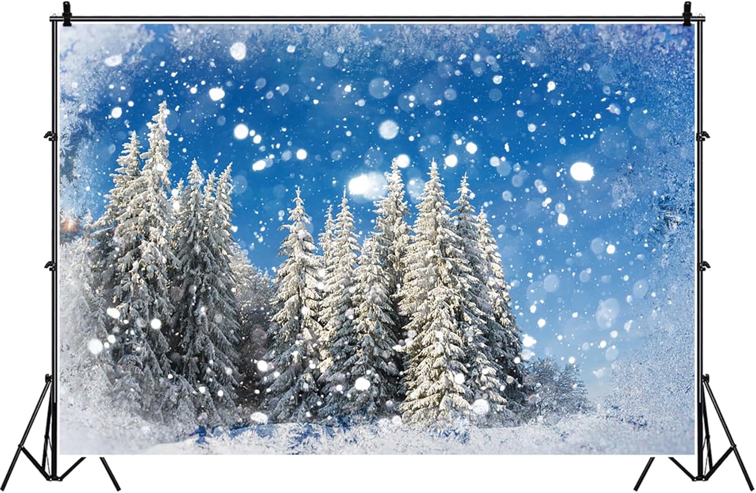 Amazon.com : Yeele Winter Scene Backdrop Snow White Xmas Tree Winter ...