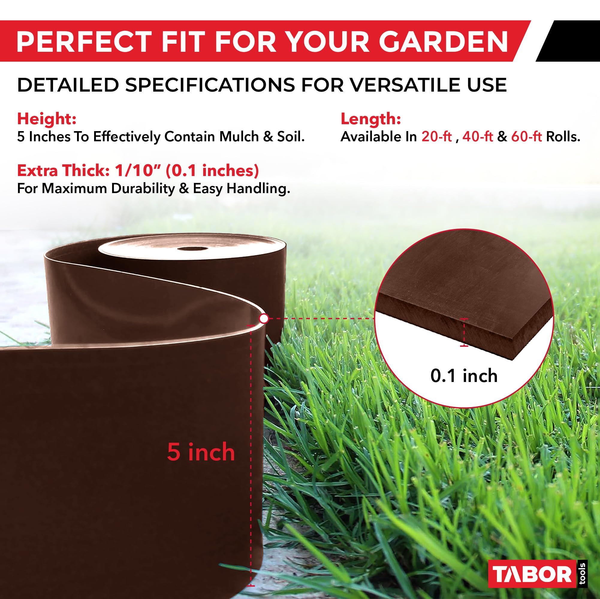 Snapklik.com : TABOR TOOLS 40 Ft Terrace Board, 5 Inch High, 0.1" Inch ...