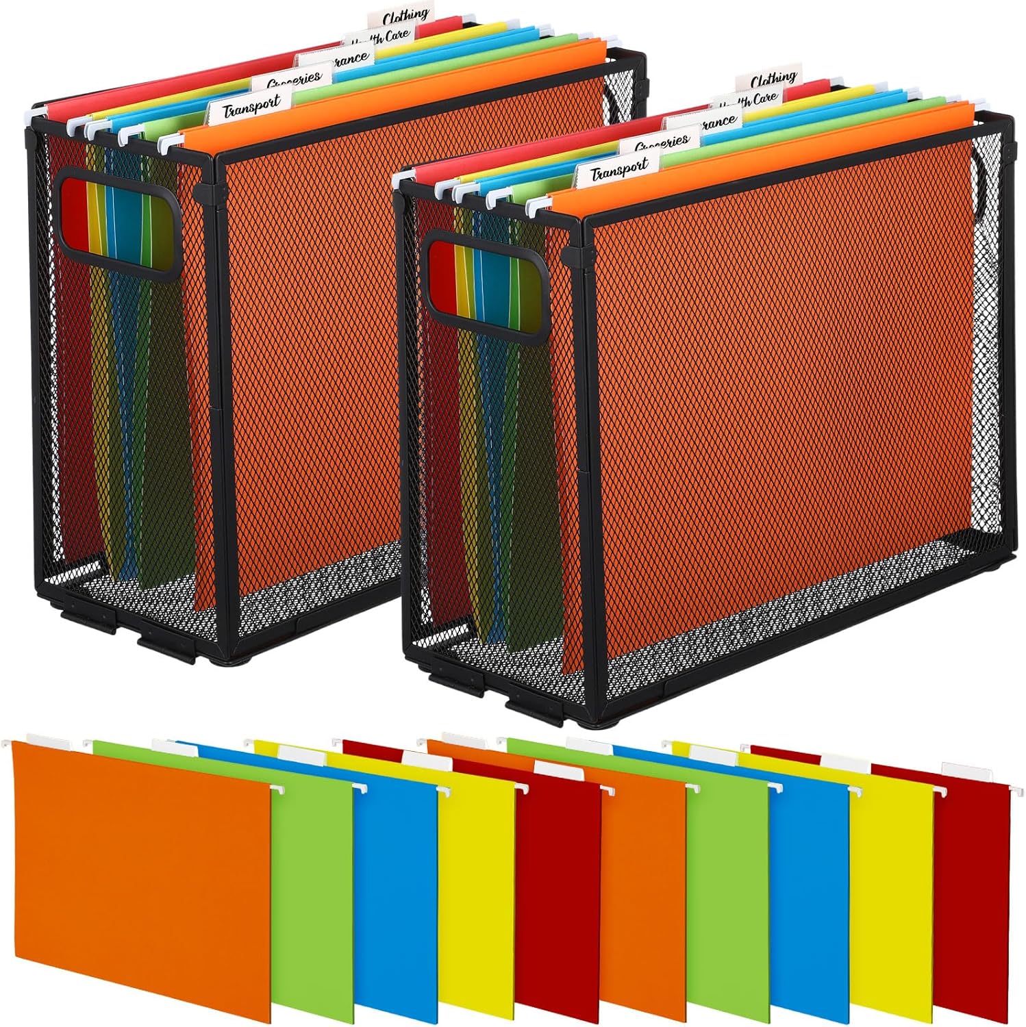 Amazon.com : Otoolling 2 Pack Hanging File Organizer Include 10 Hanging ...