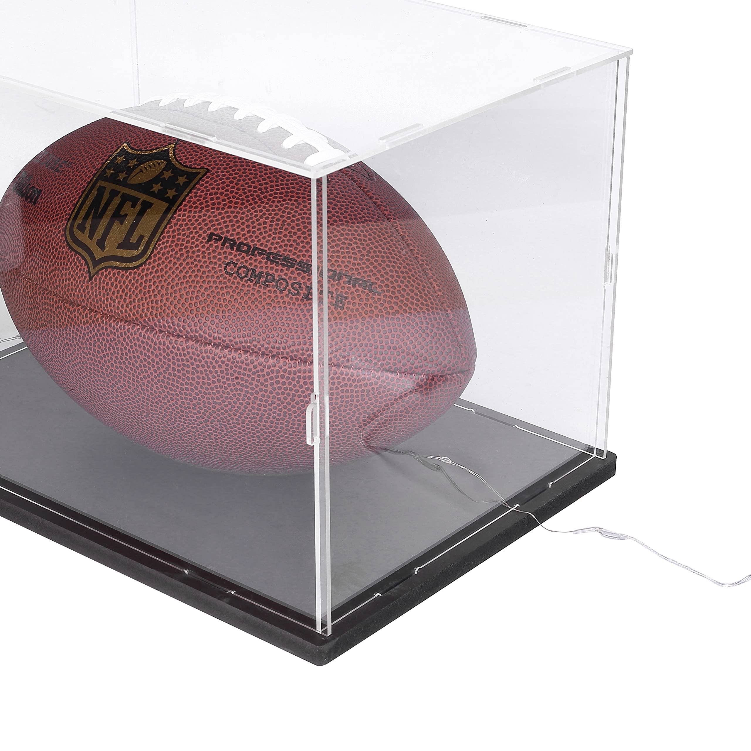 Upgraded Clear Acrylic Display Stand Football Box Display Case Assemble ...