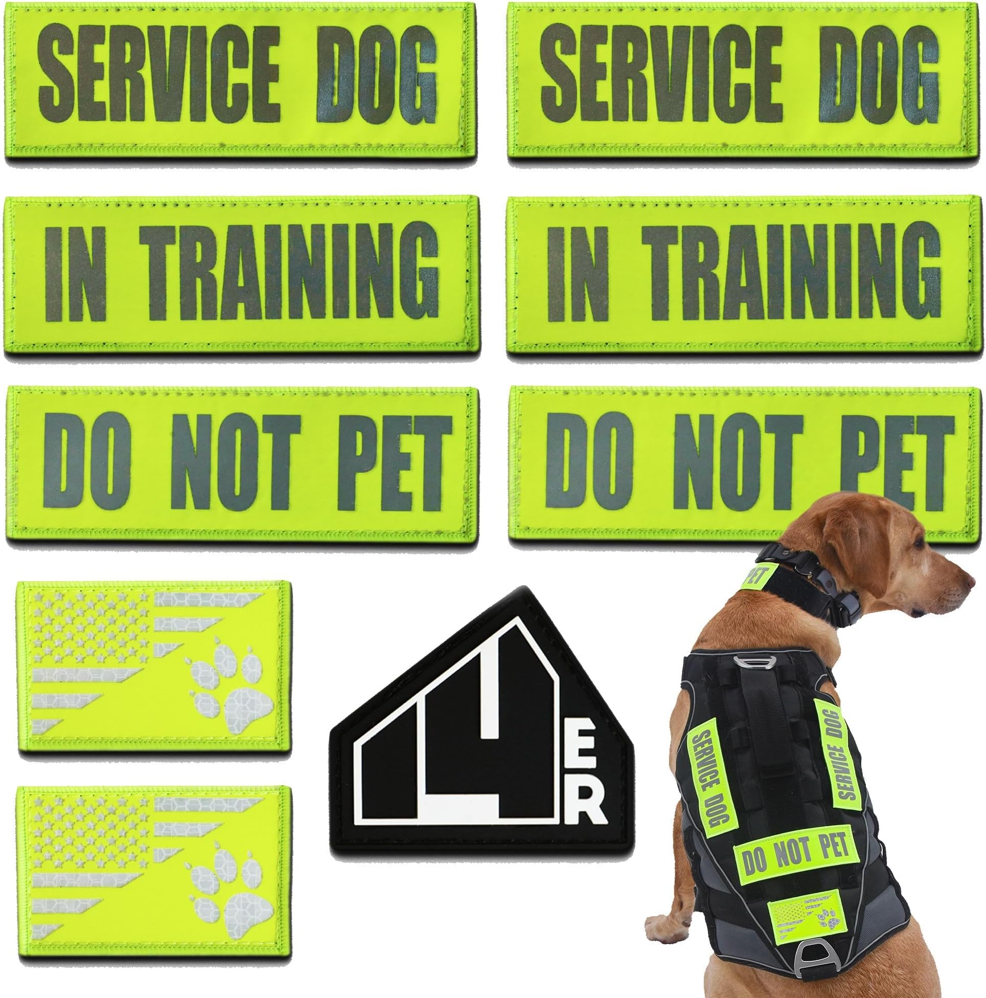 Amazon.com: 8 Pieces Service Dog Patches Colorful Dog Vest Harnesses ...