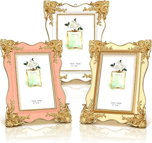 Amazon.com - GlikCeil 3 Pcs 4 x 6 Vintage Picture Frame Trim Antique ...