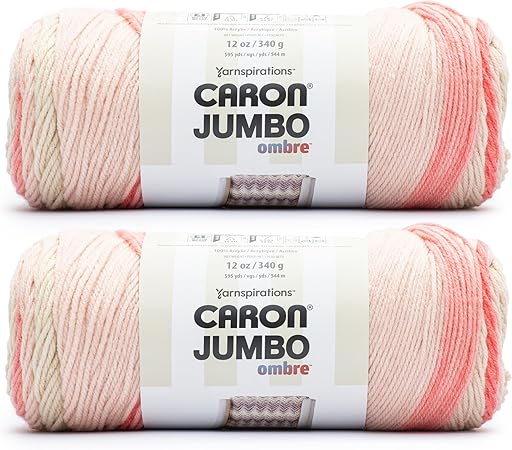 Amazon.com: Caron Jumbo Ombre Blossom Yarn - 2 Pack of 12oz/340g ...