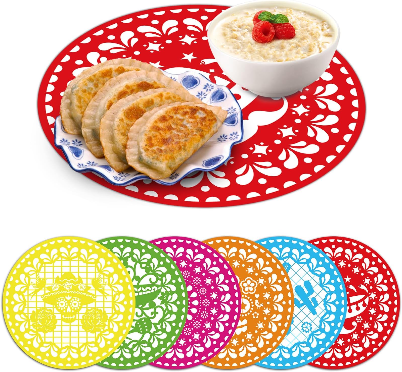 Amazon.com: Dunzoom 36 Pcs Fiesta Place Mats 13 Inches Cinco De Mayo ...