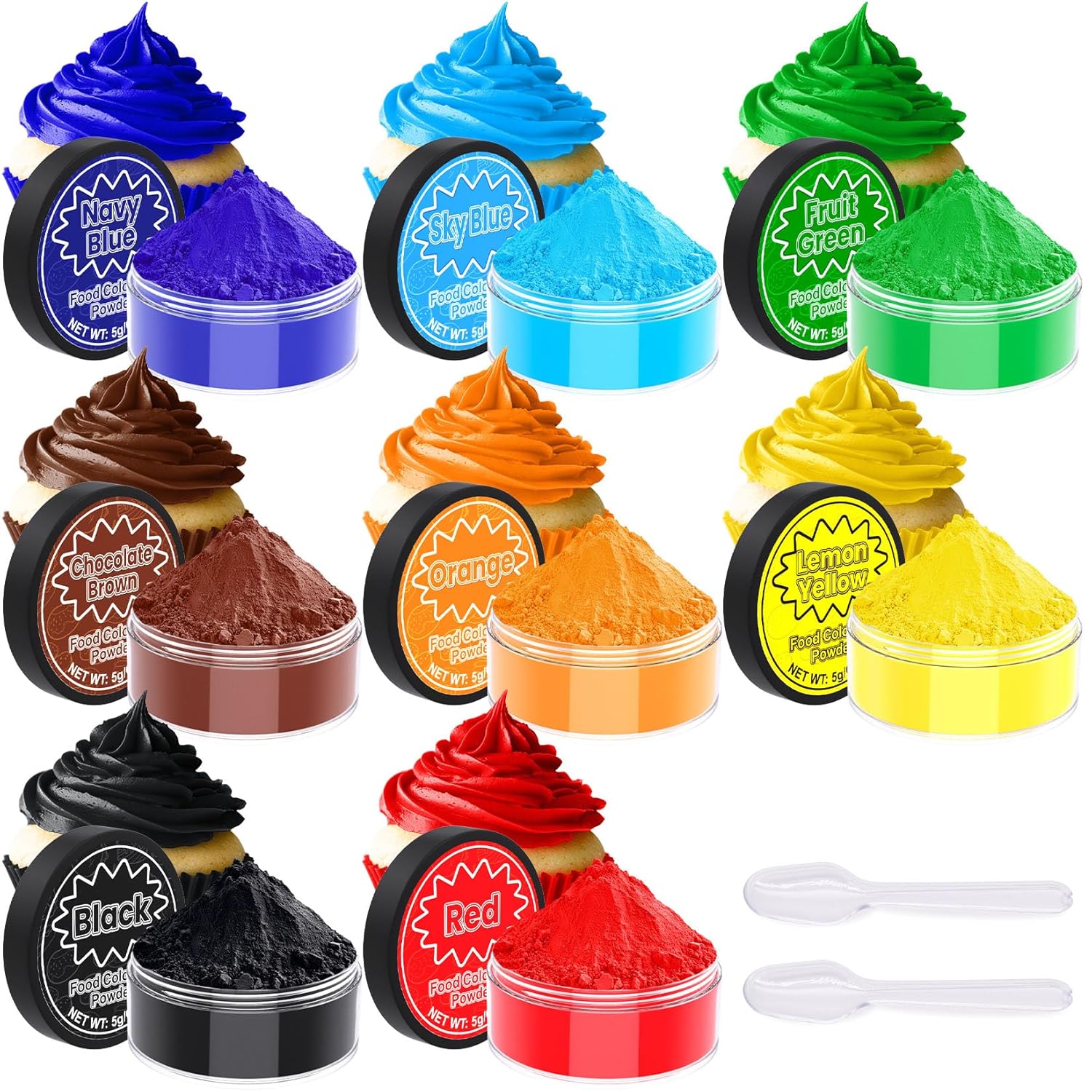 Amazon.com : Food Coloring Powder - 8 Vibrant Colors High Concentrated ...