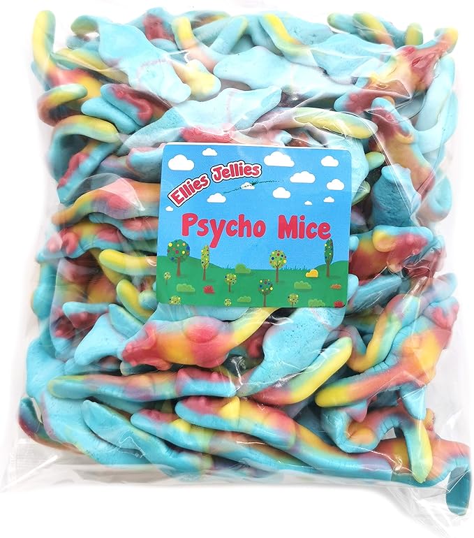 Ellies Jellies, Psycho Mice, 1kg Bag, Fruity Flavor, Vibrant Colors ...