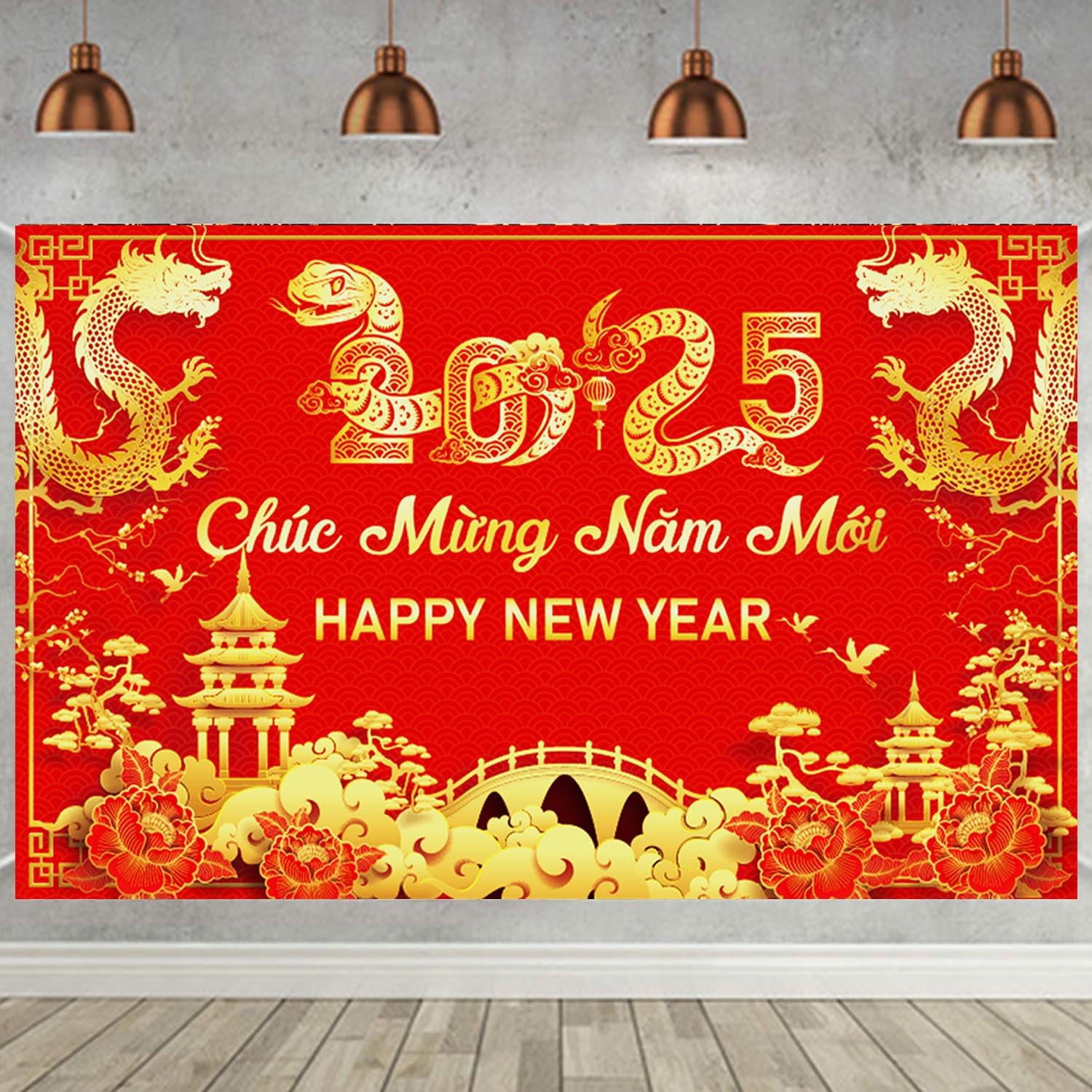 Amazon.com : LOONELO Vietnamese New Year Backdrop TET Decorations 70.8 ...