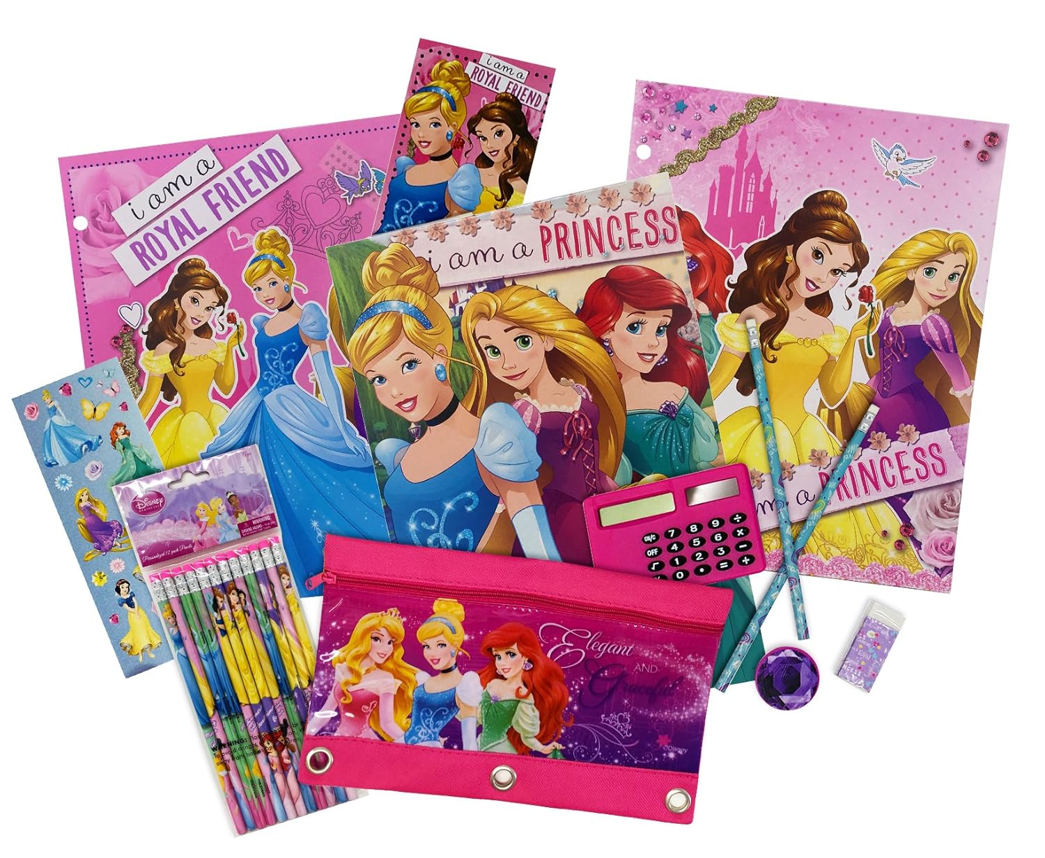 Disney Princess School Supplies Bundle for Little Girls - Pink and ...