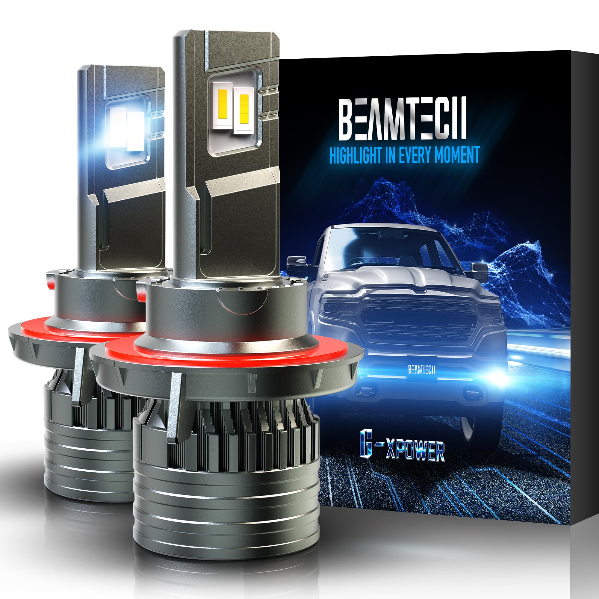 Amazon.com: BEAMTECH H13 Fog Light Bulbs, 9008 Bulb 18000LM 90W 6500K ...