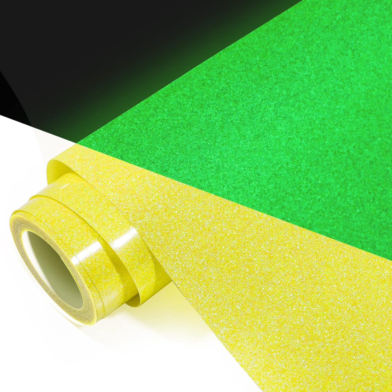 Amazon.com: Glow in The Dark Glitter Heat Transfer Vinyl Roll 10" x 5ft ...
