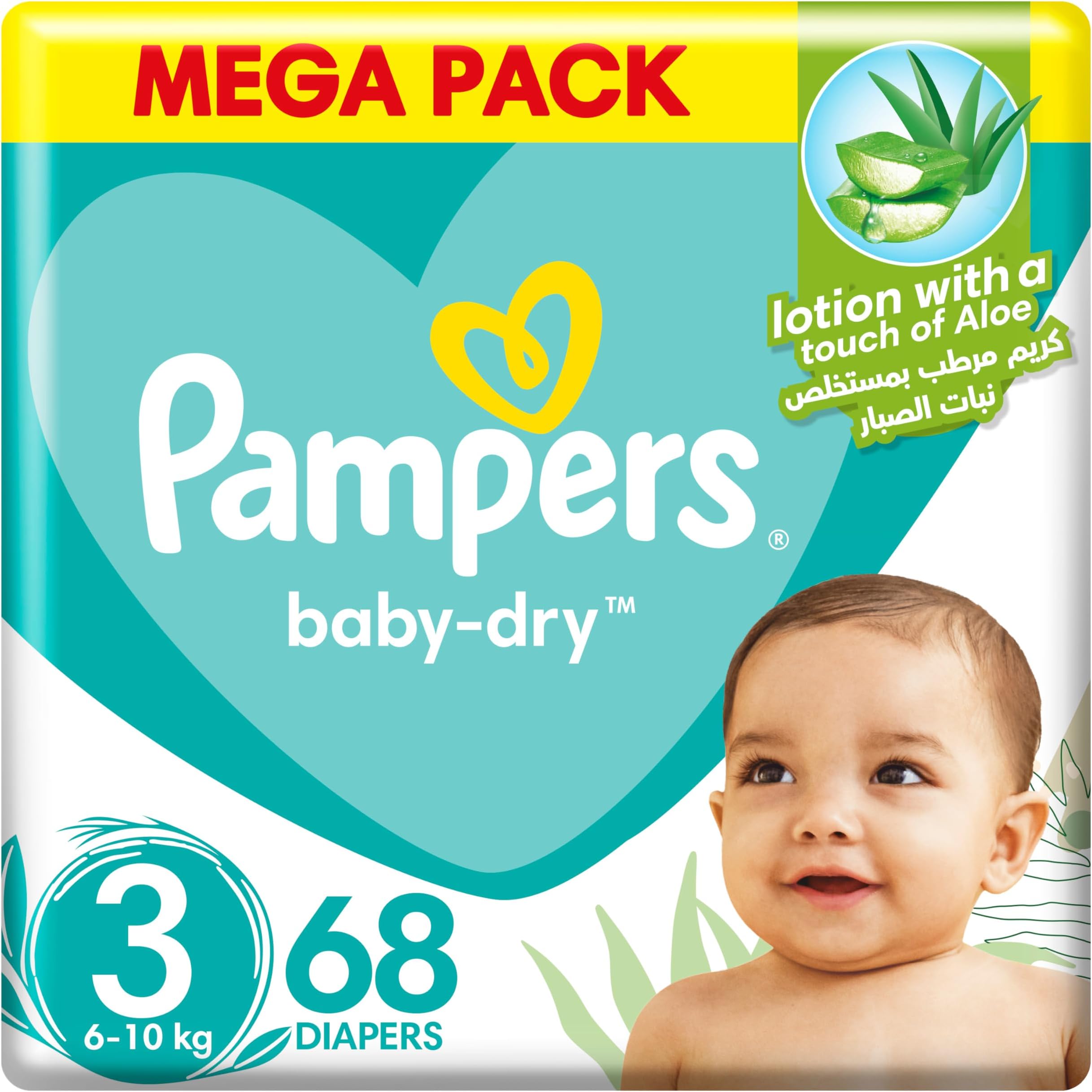 Pampers Aloe Vera, Size 3, Midi, 6-10kg, Mega Pack, 68 Taped Diapers : Buy Online at Best Price ...