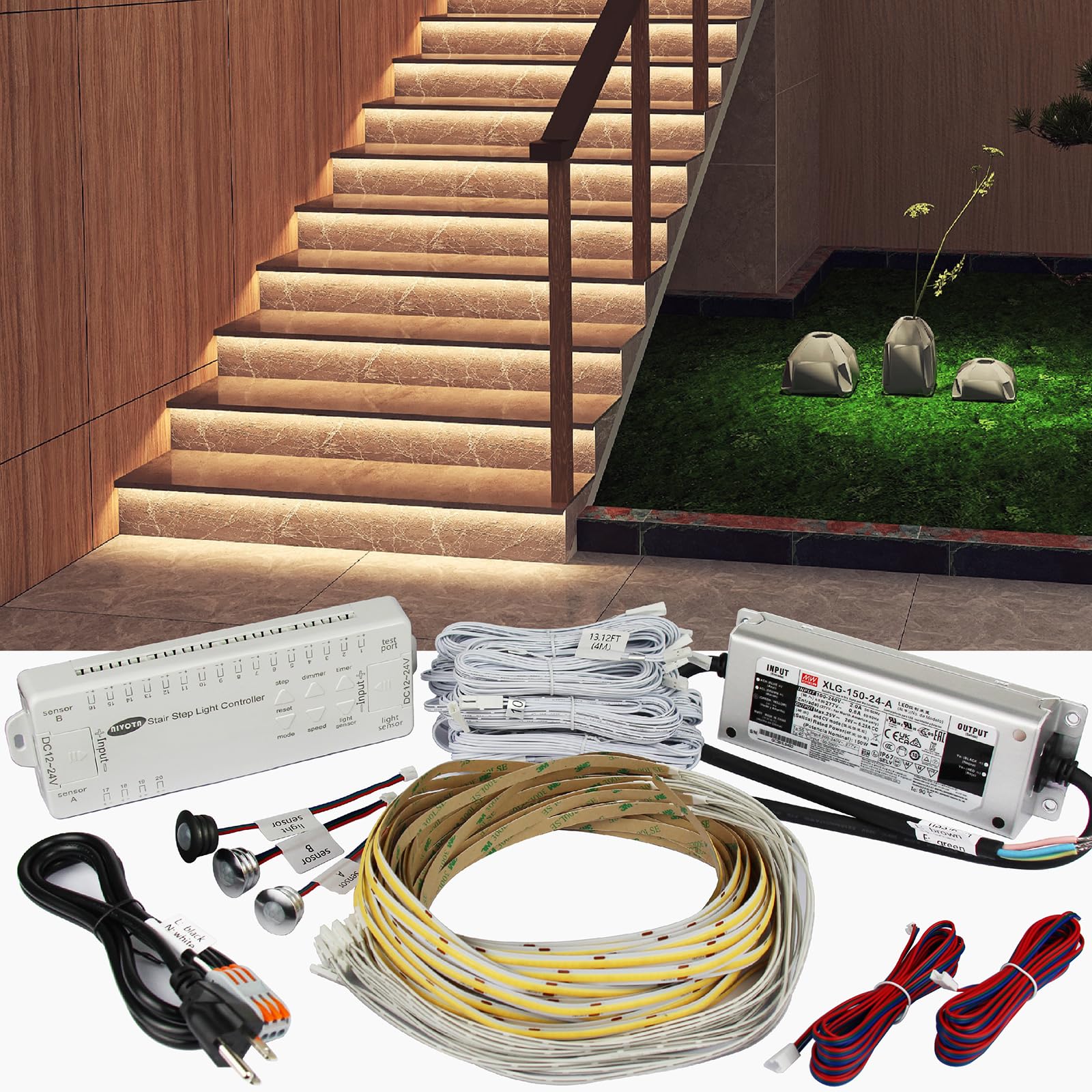 Stair Lights Motion Sensor Indoor, Dual Motion Activated Step Lighting ...