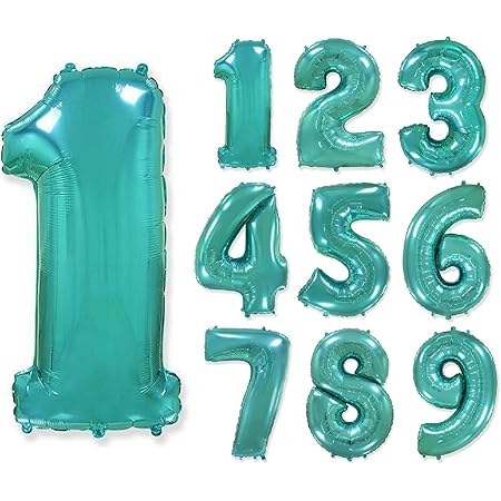 Amazon.com: Large Super Shape Foil Balloon 42 Inch Teal Number (2 ...