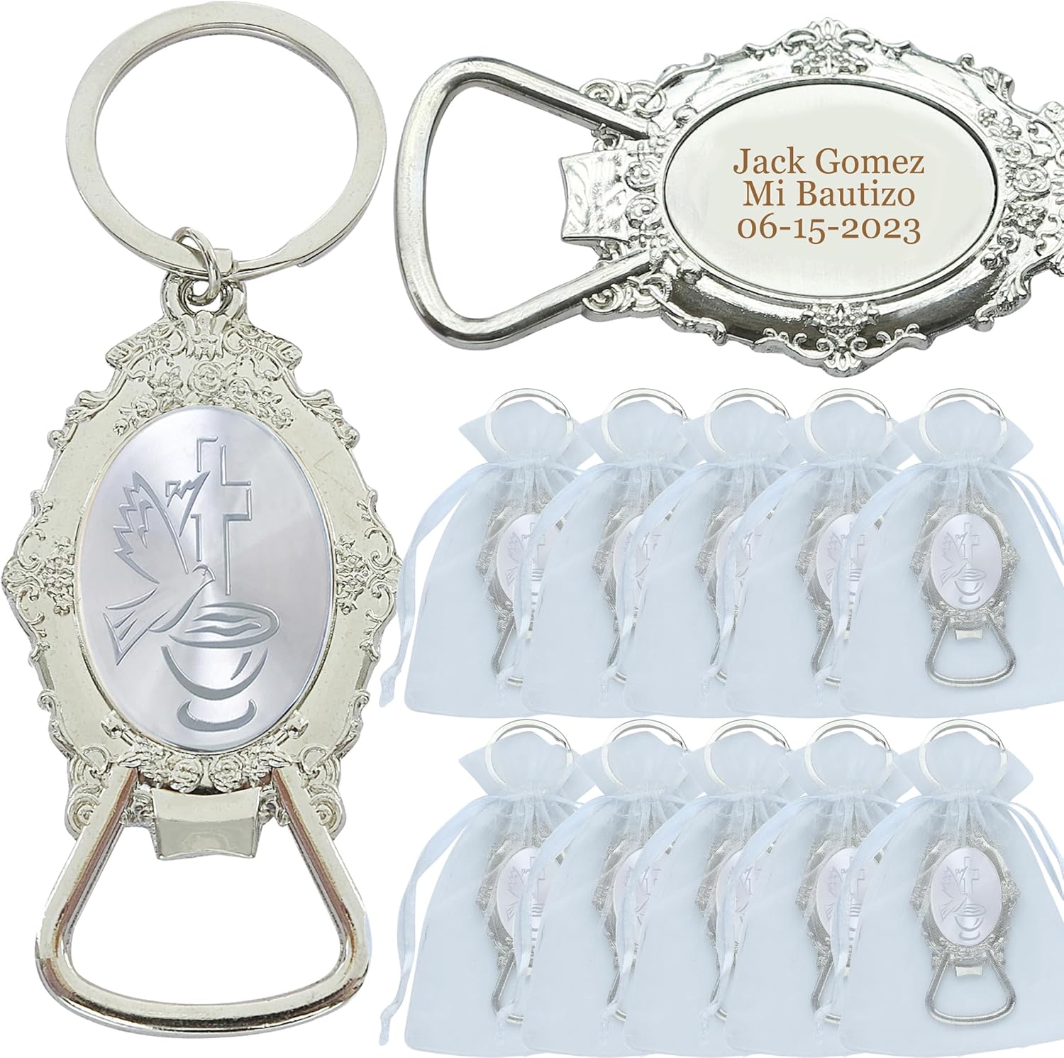 Amazon.com: 12 Pcs Personalized Baptism favors Christing First Holy ...