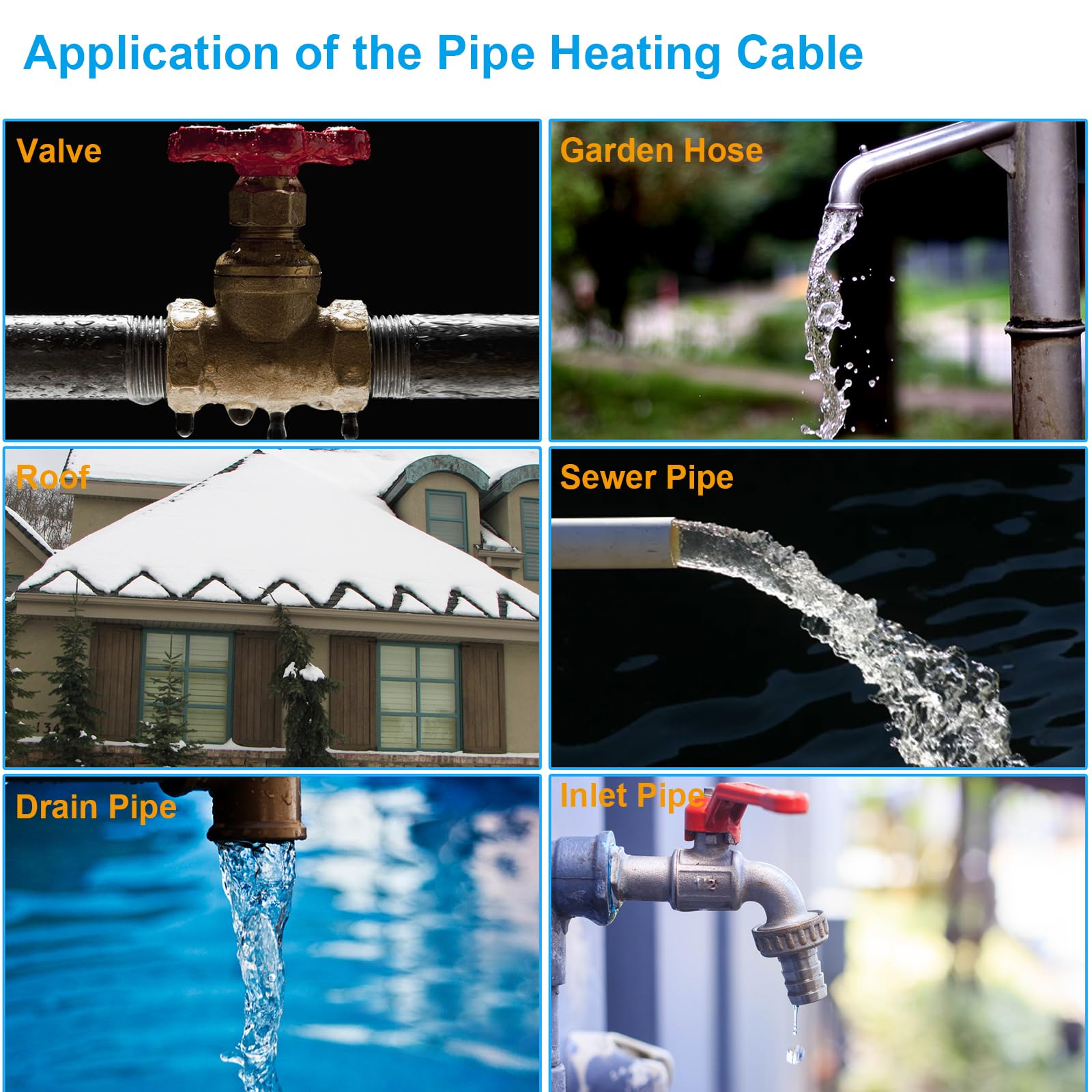 Snapklik.com : Self-Regulating Pipe Heating Cable For Pipe Frost ...