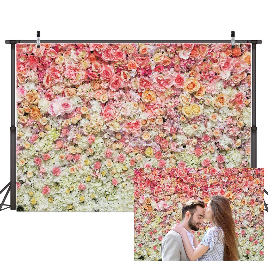 Buy AIIKES 7x5FT Flower Wall Backdrop Wedding Flower Photography ...