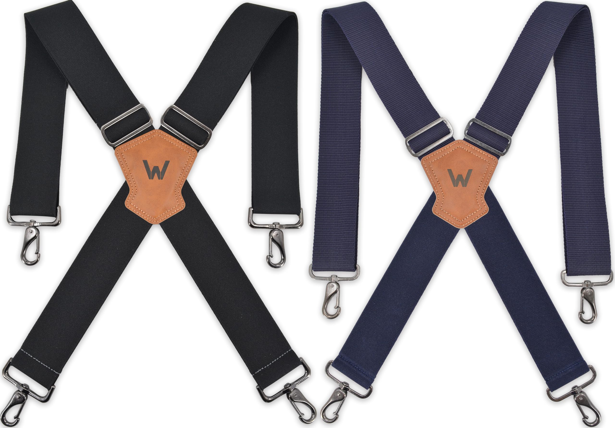Amazon.com: WELKINLAND 2Inch-Wide Full Elastic Suspenders and Navy ...