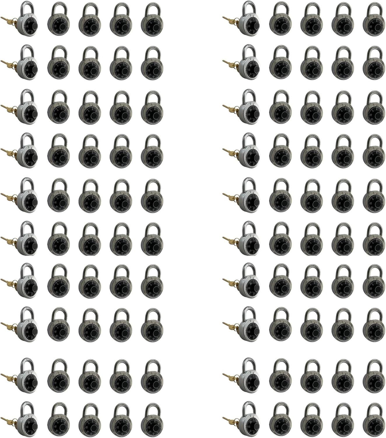 DuoTyga Combination Padlock with Key, 100 Pack 40 Keyed Alike Matching ...