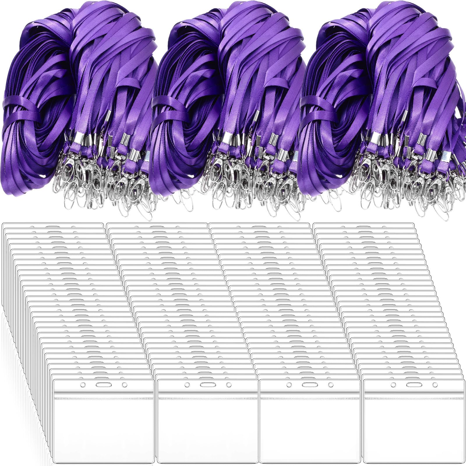 Amazon.com : Harloon 300 Set Lanyards for ID Badges Bulk and Clear ...