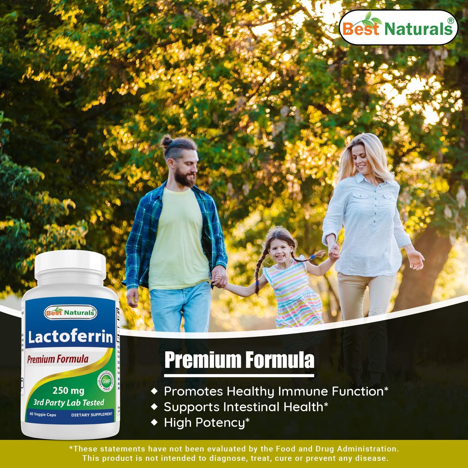 Best Naturals Lactoferrin 250 mg Veggie Capsule, Supports Healthy ...