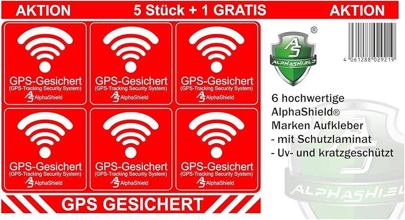 Pack of 6 GPS Sticker Interior or Exterior Adhesive Bicycle Motorcycle ...