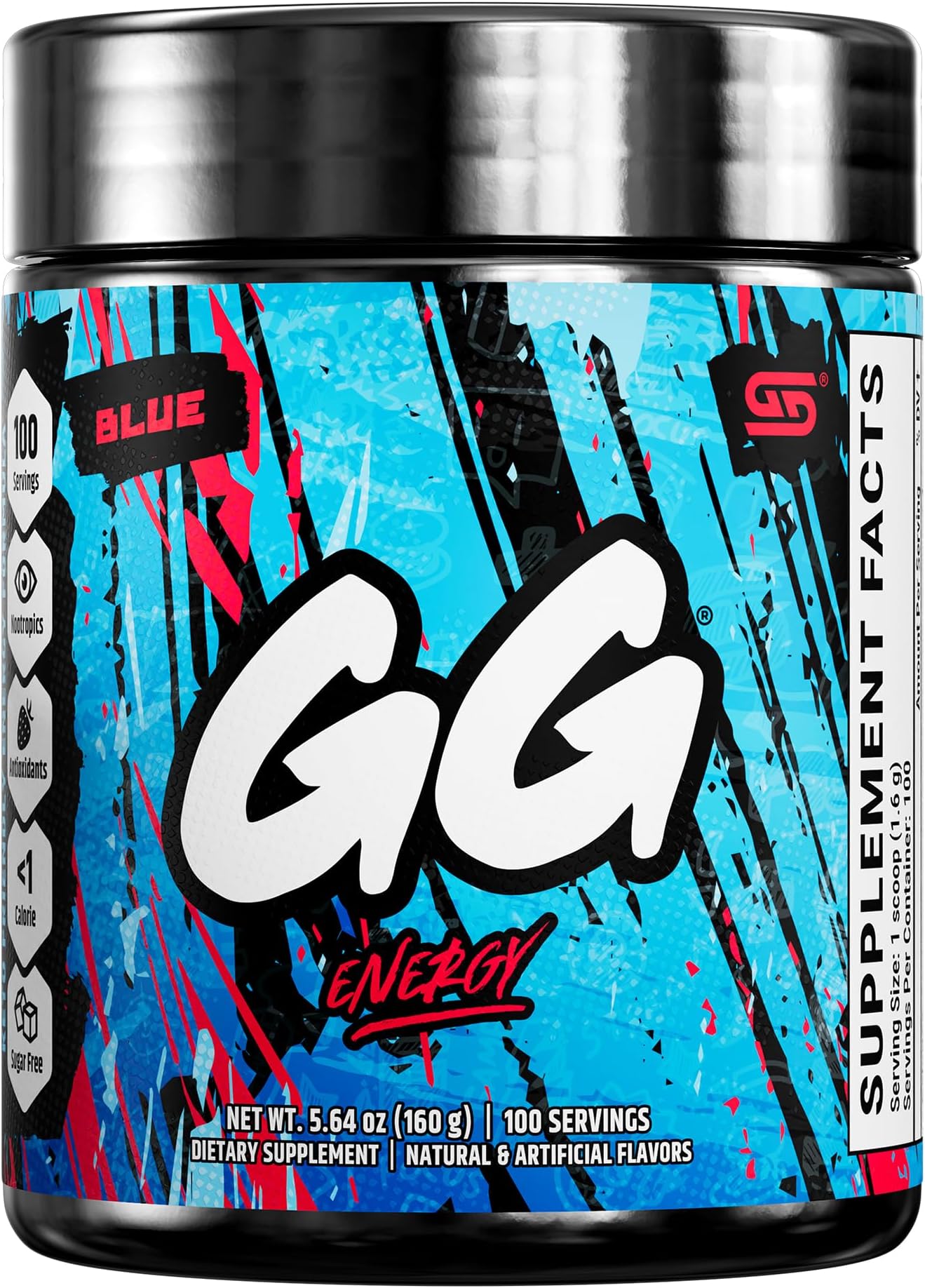 Amazon.com : Gamer Supps, GG Energy Blue (100 Servings) - Keto Friendly ...
